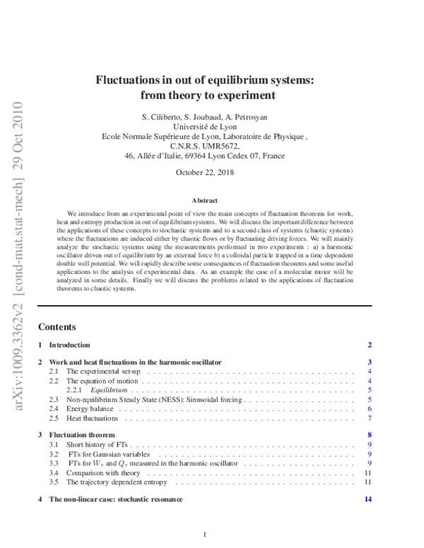 (PDF) Fluctuations in out-of-equilibrium systems: from theory to experiment