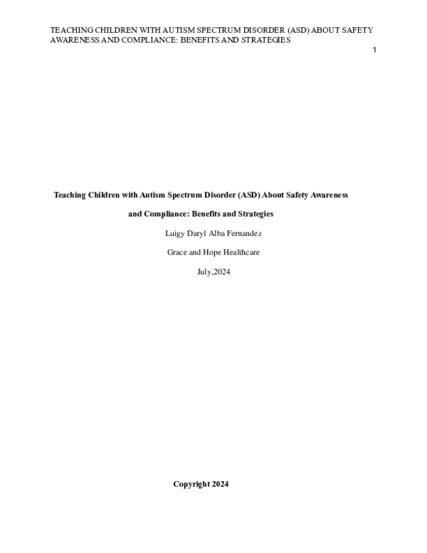 (PDF) Teaching Children with Autism Spectrum Disorder (ASD) About ...