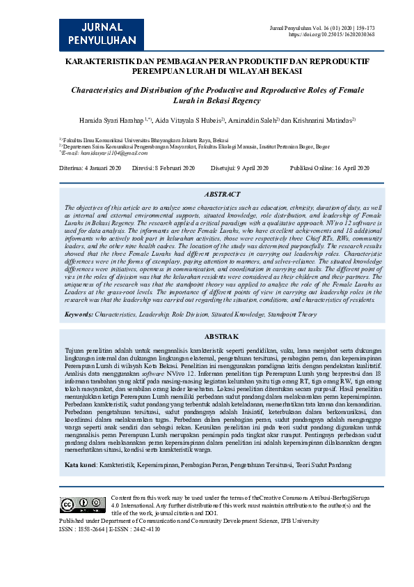 (PDF) Characteristics and Distribution of the Productive and ...