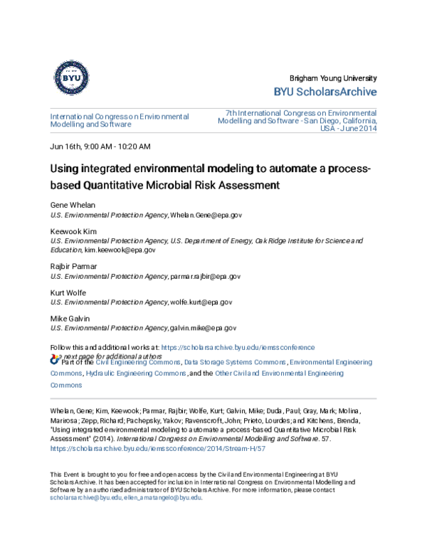 (PDF) Using integrated environmental modeling to automate a process-based Quantitative Microbial ...