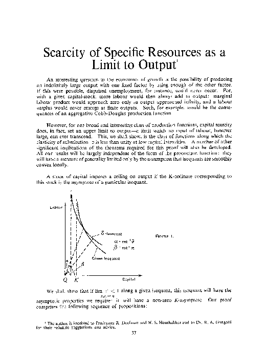 (PDF) Scarcity of Specific Resources as a Limit to Output