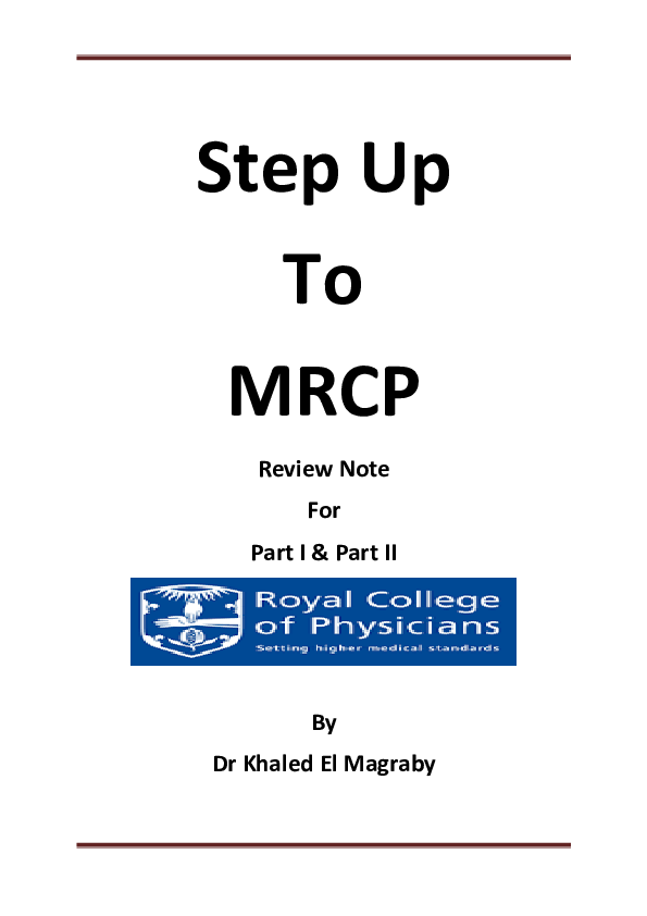 (PDF) Step Up to MRCP Review Notes for Part 1 & Part 2