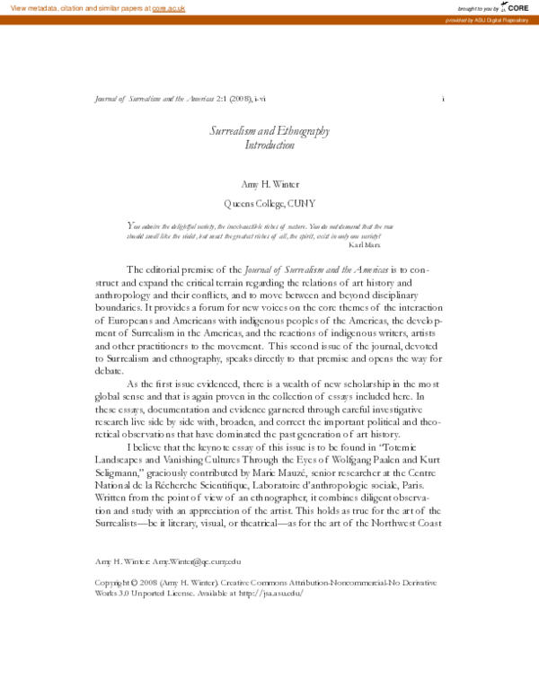 (PDF) Surrealism and Ethnography: Introduction