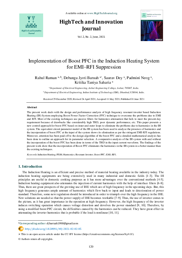 (PDF) Implementation of Boost PFC in the Induction Heating System for EMI–RFI Suppression