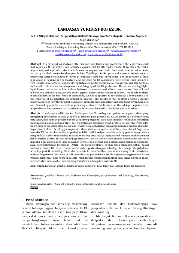 (PDF) LANDASAN YURIDIS PROFESI BK