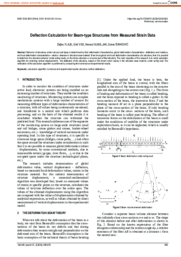 (PDF) Deflection Calculation for Beam-type Structures from Measured ...