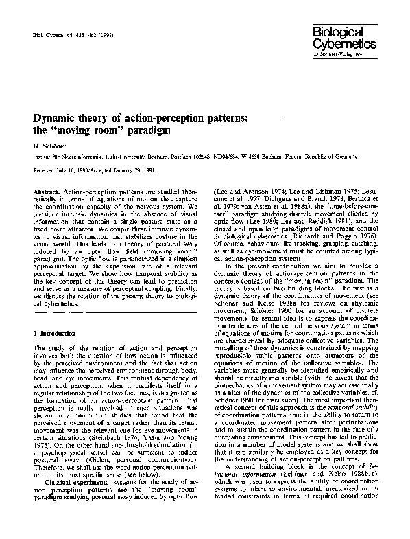 (PDF) Dynamic theory of action-perception patterns: the “moving room ...