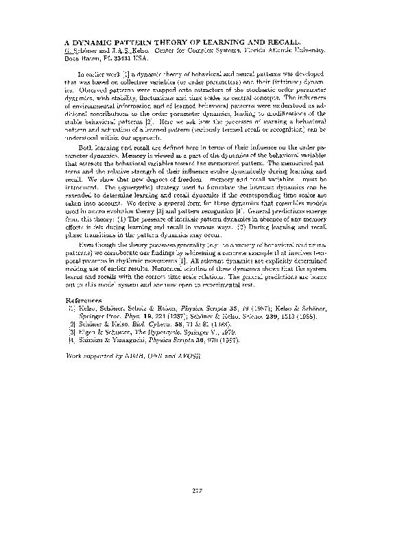 (PDF) A dynamic pattern theory of learning and recall