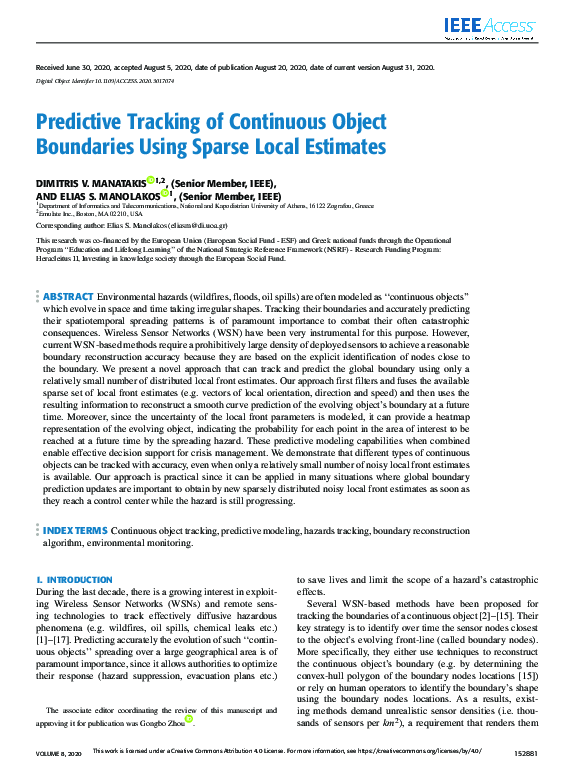 (PDF) Predictive Tracking of Continuous Object Boundaries Using Sparse ...