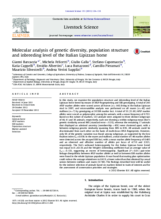 (PDF) Molecular analysis of genetic diversity, population structure, and phylogeny of wild and ...