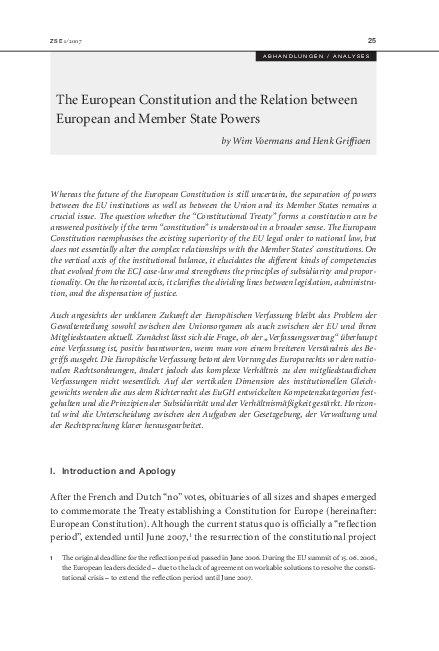 (PDF) The European Constitution and the Relation between European and ...