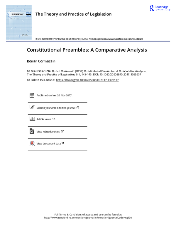 (PDF) Constitutional Preambles: A Comparative Analysis