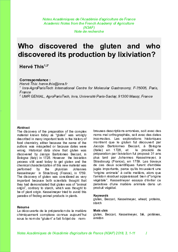 (PDF) Who discovered the gluten and who discovered its production by ...