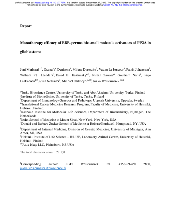(PDF) Monotherapy efficacy of BBB-permeable small molecule activators ...