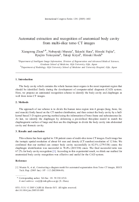 (PDF) Automated extraction and recognition of anatomical body cavity ...