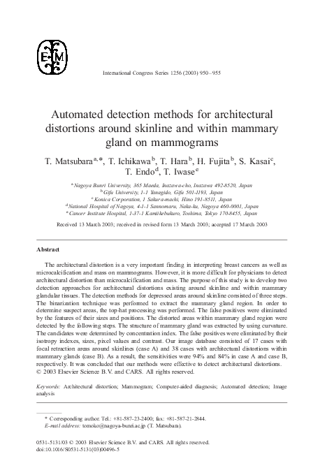 Pdf Automated Detection Methods For Architectural Distortions Around Skinline And Within