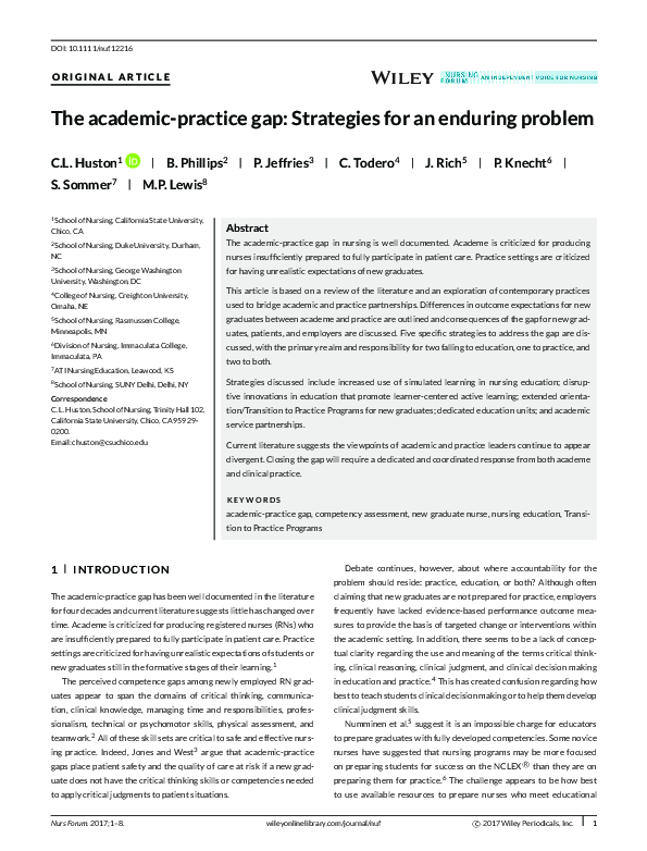 (PDF) The academic-practice gap: Strategies for an enduring problem
