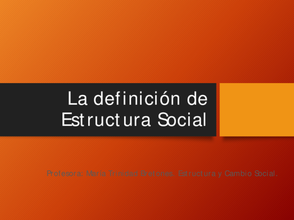 (PDF) Definición de "Estructura Social