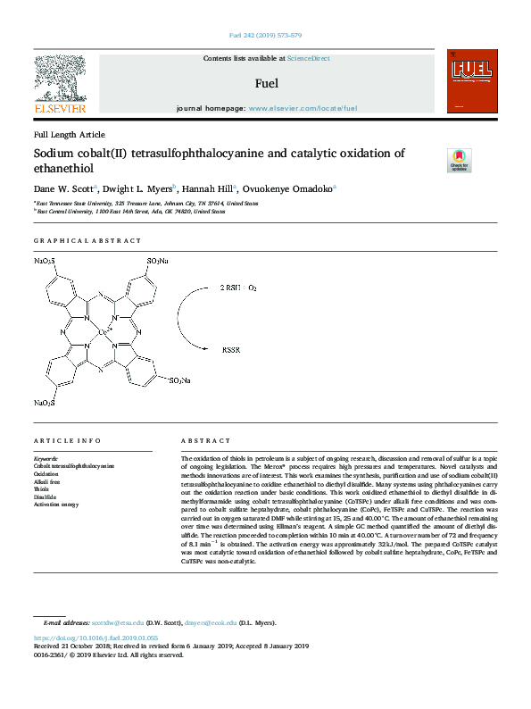 (PDF) Sodium cobalt(II) tetrasulfophthalocyanine and catalytic ...