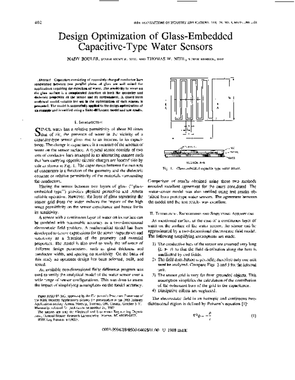 (PDF) Design optimization of glass-embedded capacitive-type water sensors