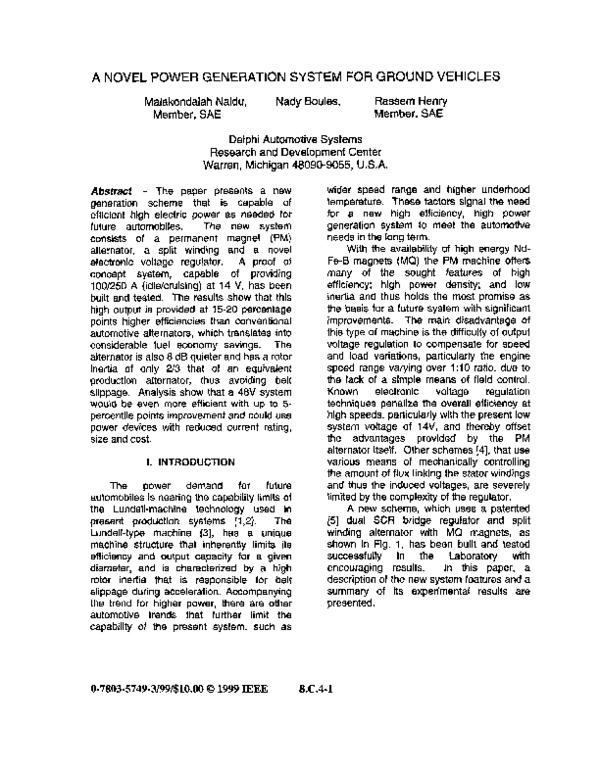 (PDF) A novel power generation system for ground vehicles