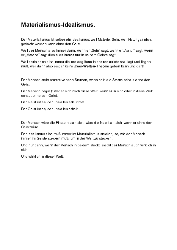 (PDF) Materialismus Idealismus