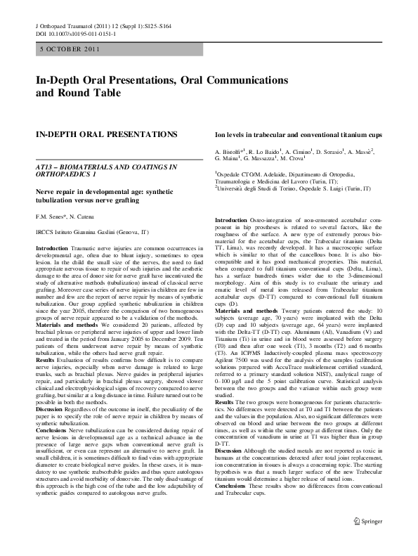 (PDF) In-Depth Oral Presentations, Oral Communications and Round Table