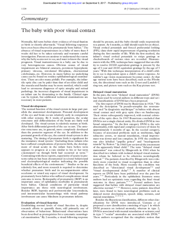 (PDF) The baby with poor visual contact