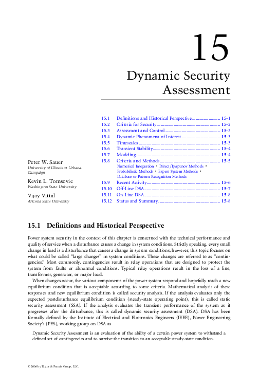 (PDF) Dynamic Security Assessment