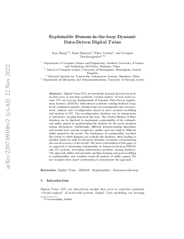 (PDF) Explainable Human-in-the-loop Dynamic Data-Driven Digital Twins