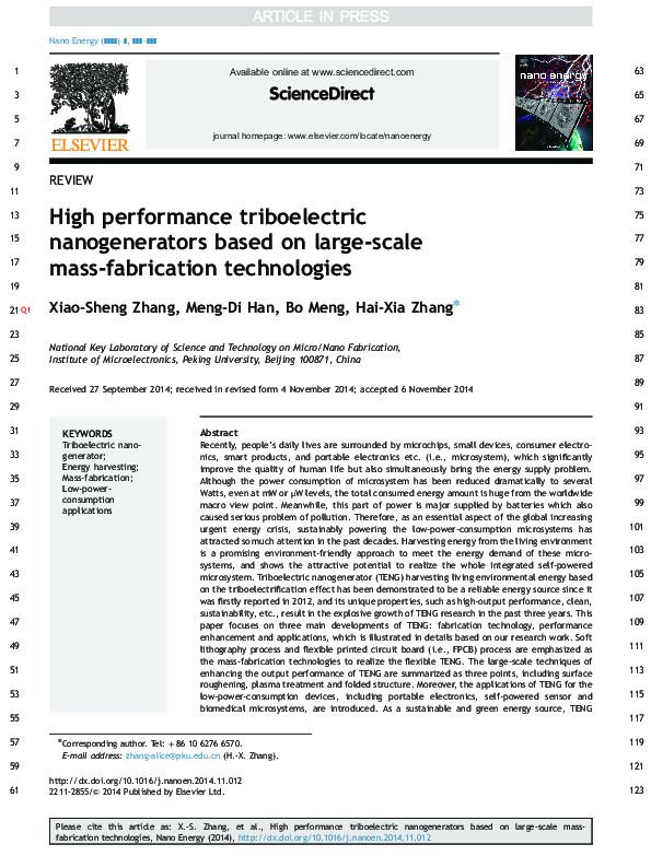 (PDF) High-performance triboelectric nanogenerator based on MXene functionalized polyvinylidene ...