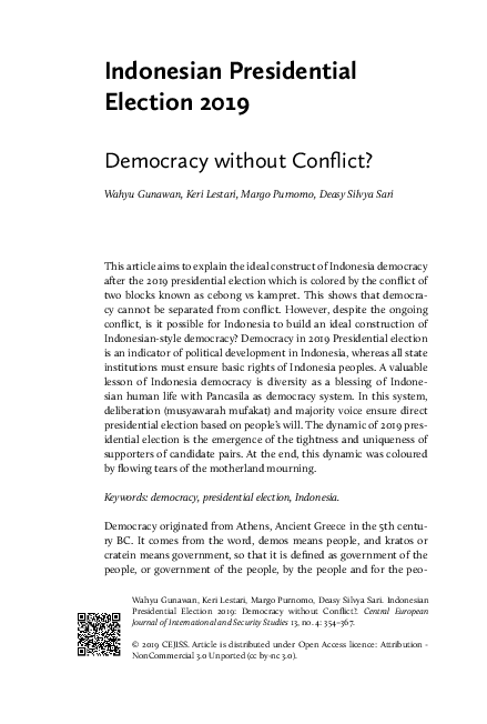 (PDF) Indonesian Presidential Election 2019