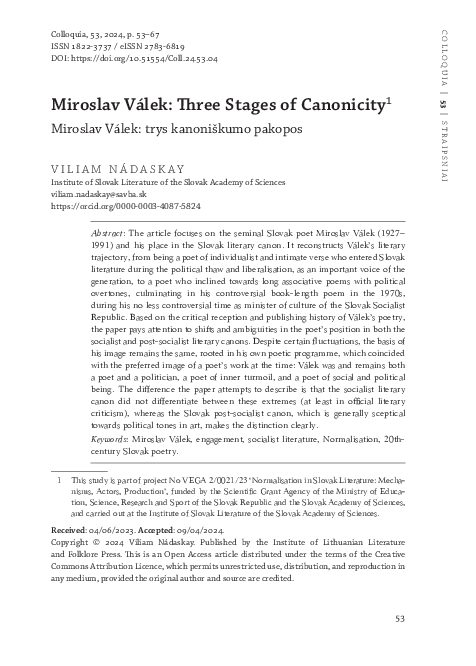 (PDF) Miroslav Válek: Three Stages of Canonicity