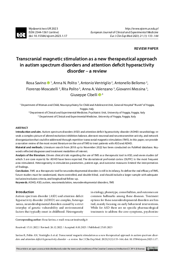 (PDF) Transcranial magnetic stimulation as a new therapeutical approach in autism spectrum ...