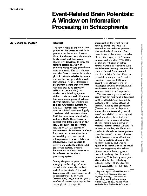 (PDF) Event-related Brain Potentials: A Window on Information ...