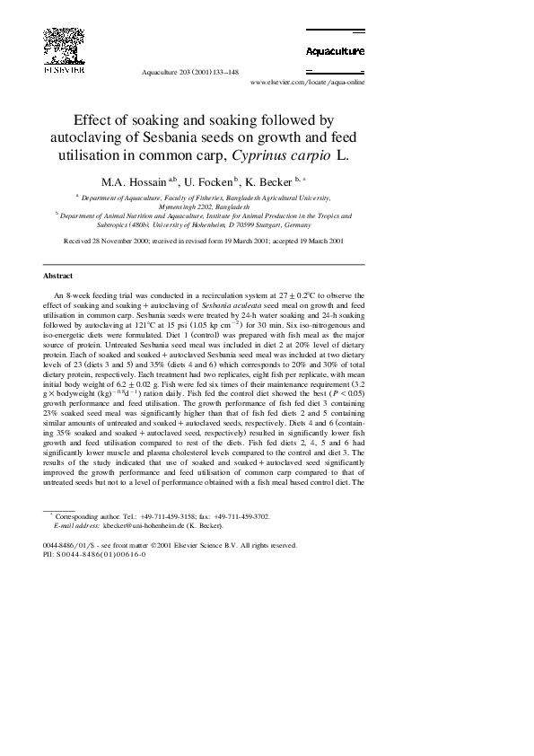(PDF) Effect of soaking and soaking followed by autoclaving of Sesbania ...