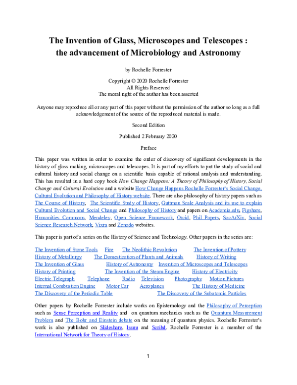 (PDF) The Invention of Glass, Microscopes and Telescopes - The ...
