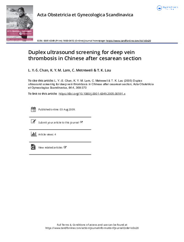 (PDF) Duplex ultrasound screening for deep vein thrombosis in Chinese ...