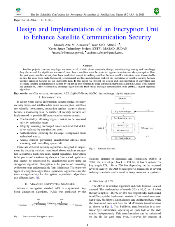 (PDF) Design and Implementation of an Encryption Unit to Enhance Satellite Communication Security
