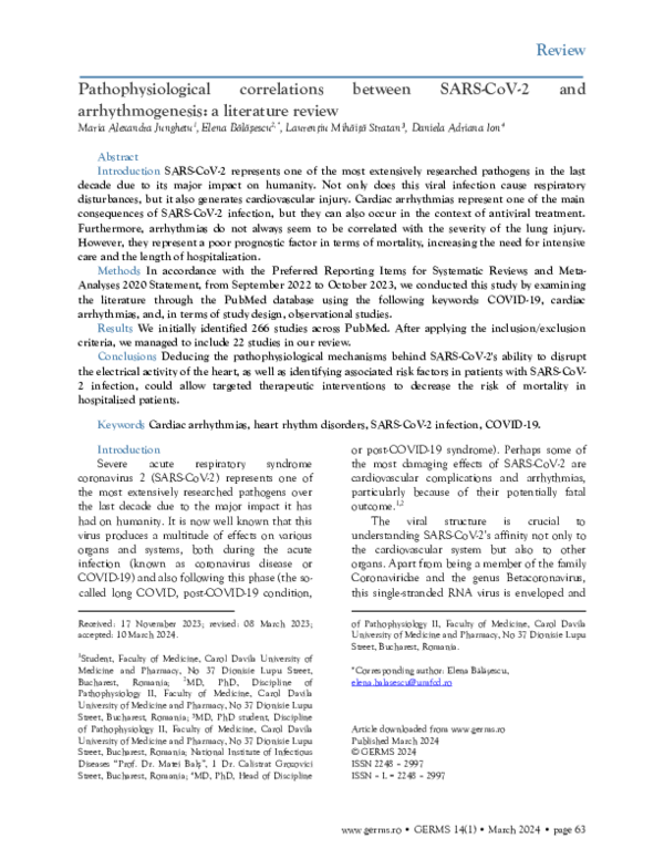 (PDF) Pathophysiological correlations between SARS-CoV-2 and ...