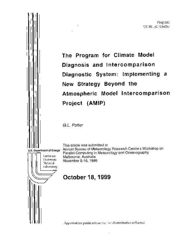 (PDF) The Program for Climate Model Diagnosis and Intercomparison ...