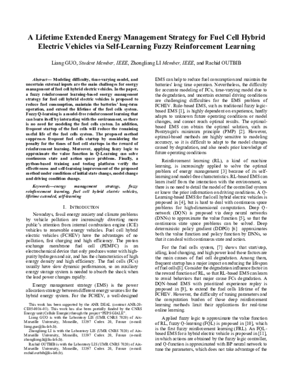 (PDF) A Lifetime Extended Energy Management Strategy for Fuel Cell Hybrid Electric Vehicles via ...