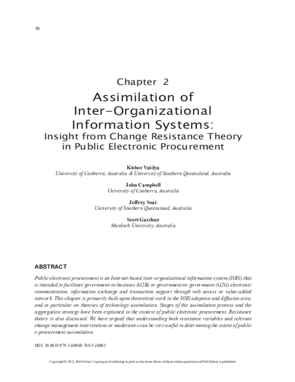 (PDF) Assimilation of Inter-Organizational Information Systems