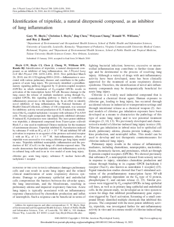 (PDF) Identification of triptolide, a natural diterpenoid compound, as ...