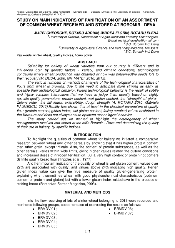 (PDF) Study on Main Indicators of Panification of an Assortment of ...