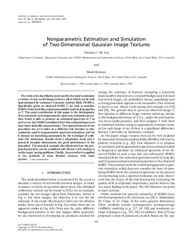 (PDF) Nonparametric Spectrum Estimation for Gaussian Textures