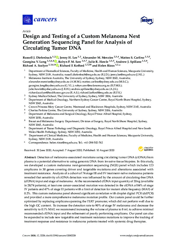 (PDF) Design and Testing of a Custom Melanoma Next Generation ...