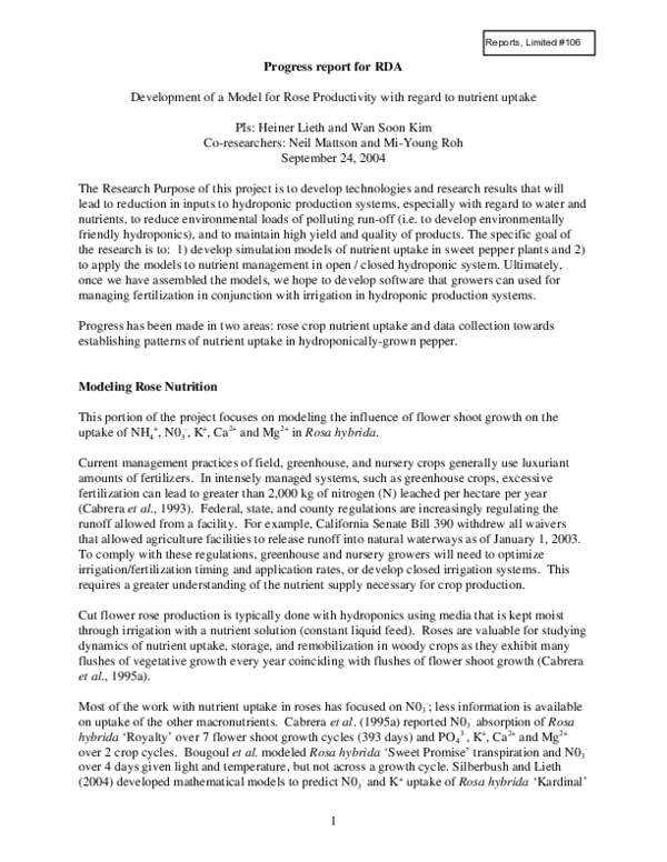 (PDF) Progress report for RDA Development of a Model for Rose ...