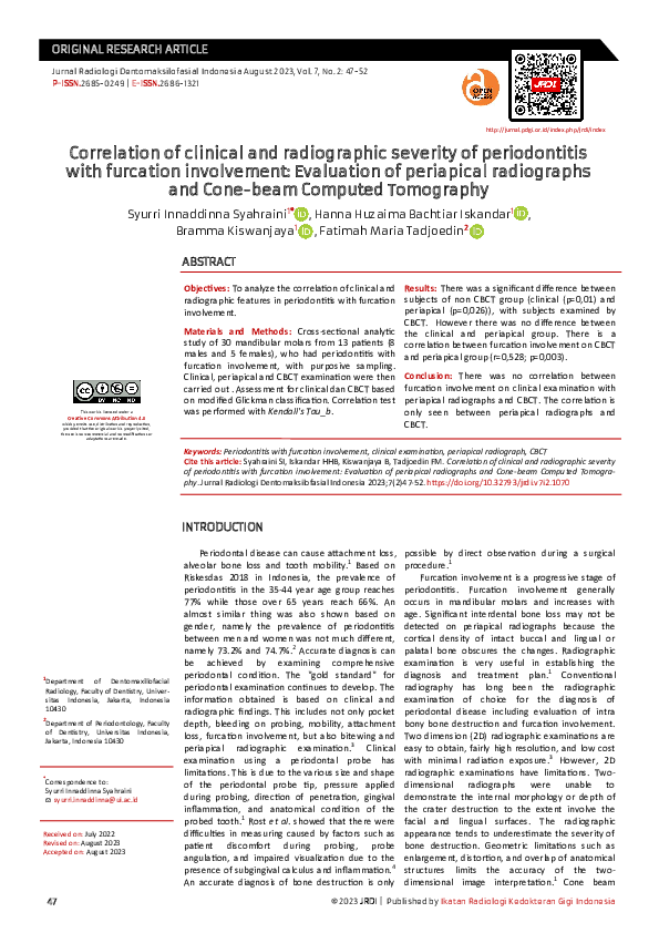(PDF) Correlation of clinical and radiographic severity of ...