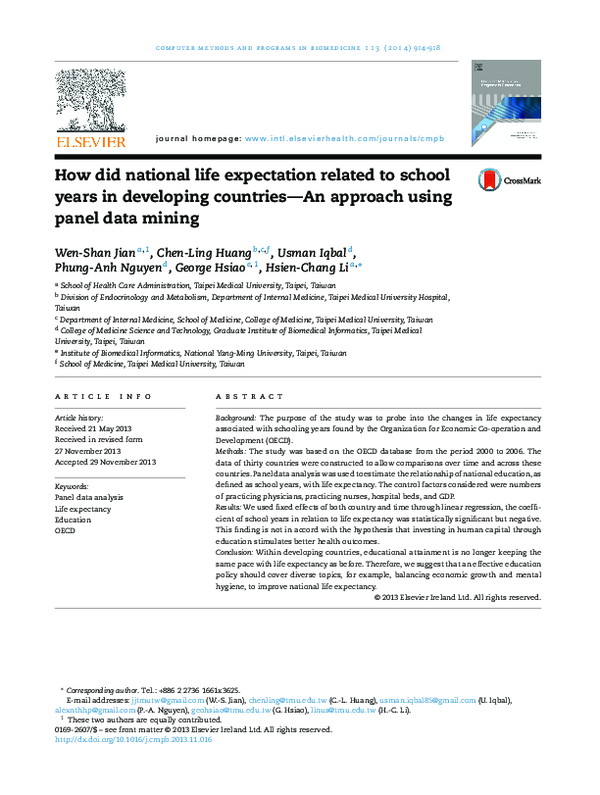 (PDF) How did national life expectation related to school years in ...